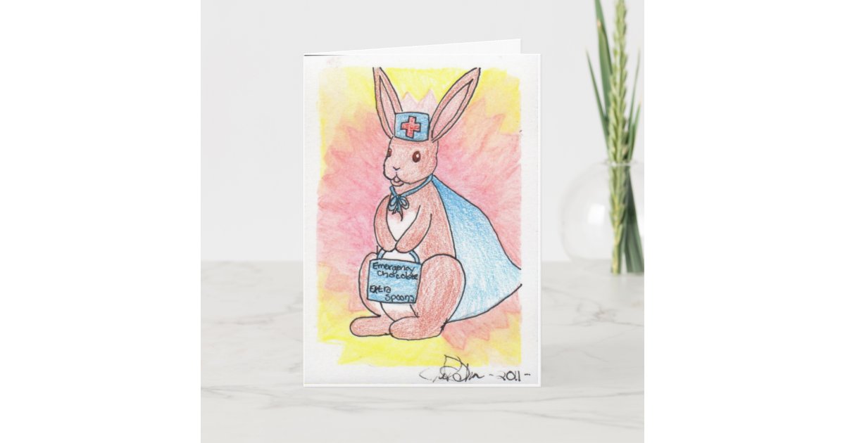 First Responder Bunny Get Well Soon Card | Zazzle
