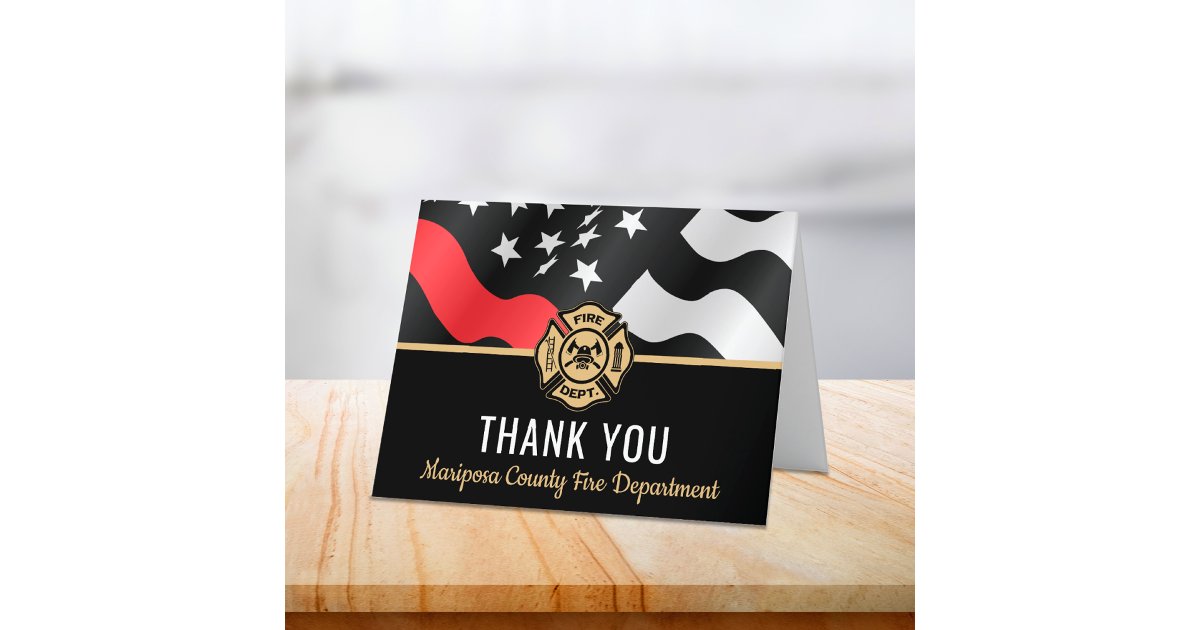 First Responder Fire Department Firefighter Thank You Card | Zazzle