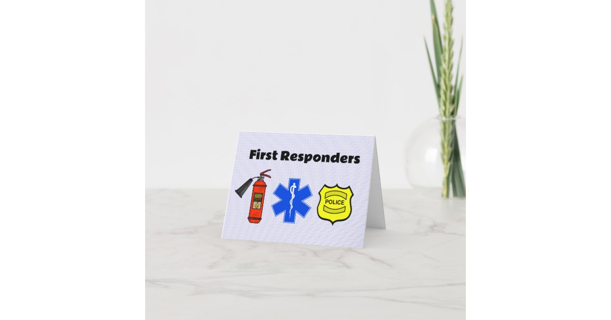 First Responder Icons Greeting Card | Zazzle