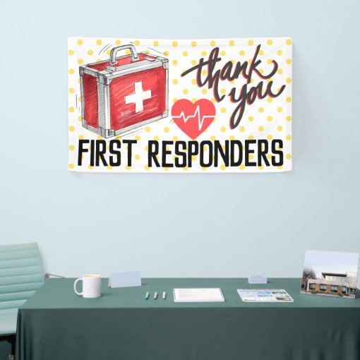 First Responder Thank You| Coronavirus First Aid Banner | Zazzle