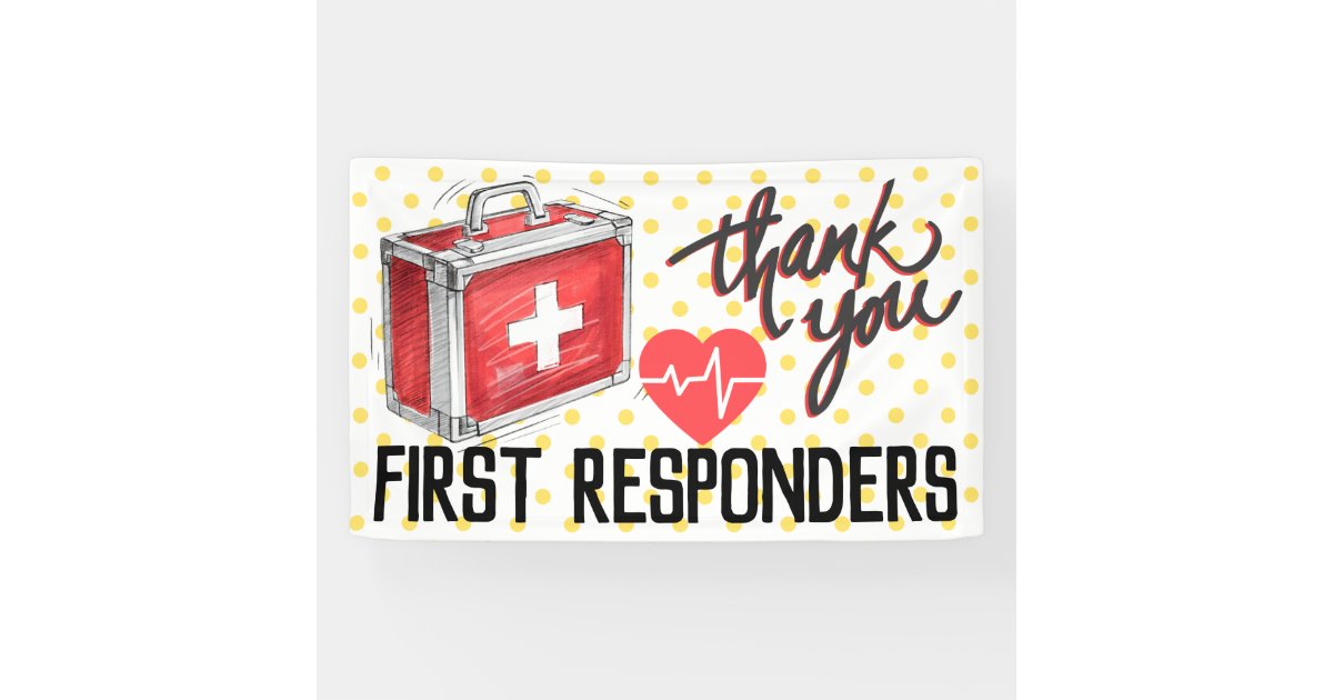 First Responder Thank You| Coronavirus First Aid Banner | Zazzle