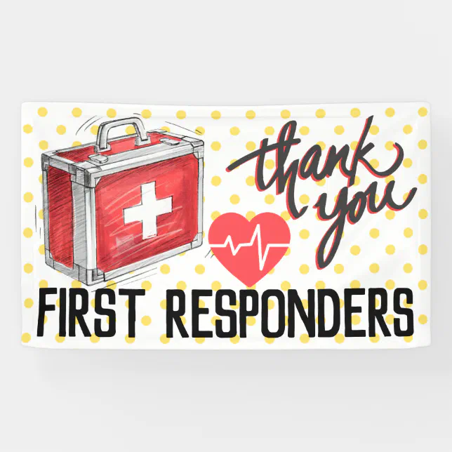 First Responder Thank You| Coronavirus First Aid Banner | Zazzle
