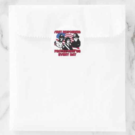 First Responders Tshirts, Bags, Travel Mugs Classic Round Sticker | Zazzle