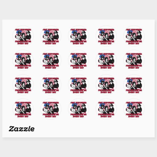 First Responders Tshirts, Bags, Travel Mugs Classic Round Sticker | Zazzle