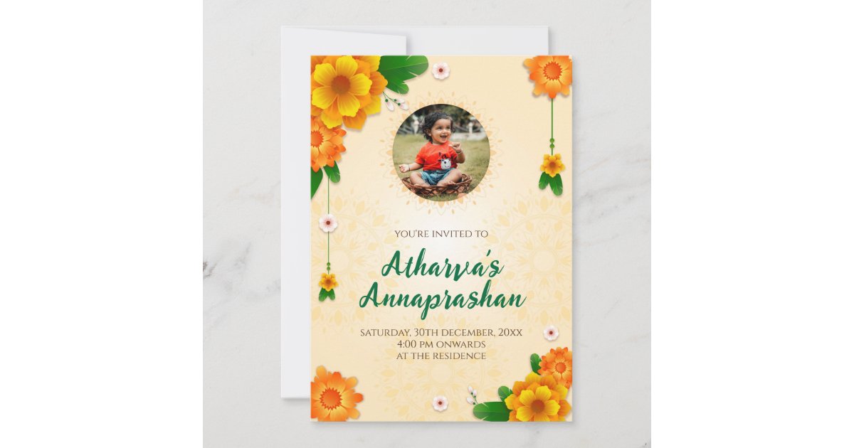 First Rice feeding ceremony invite Annaprasan | Zazzle