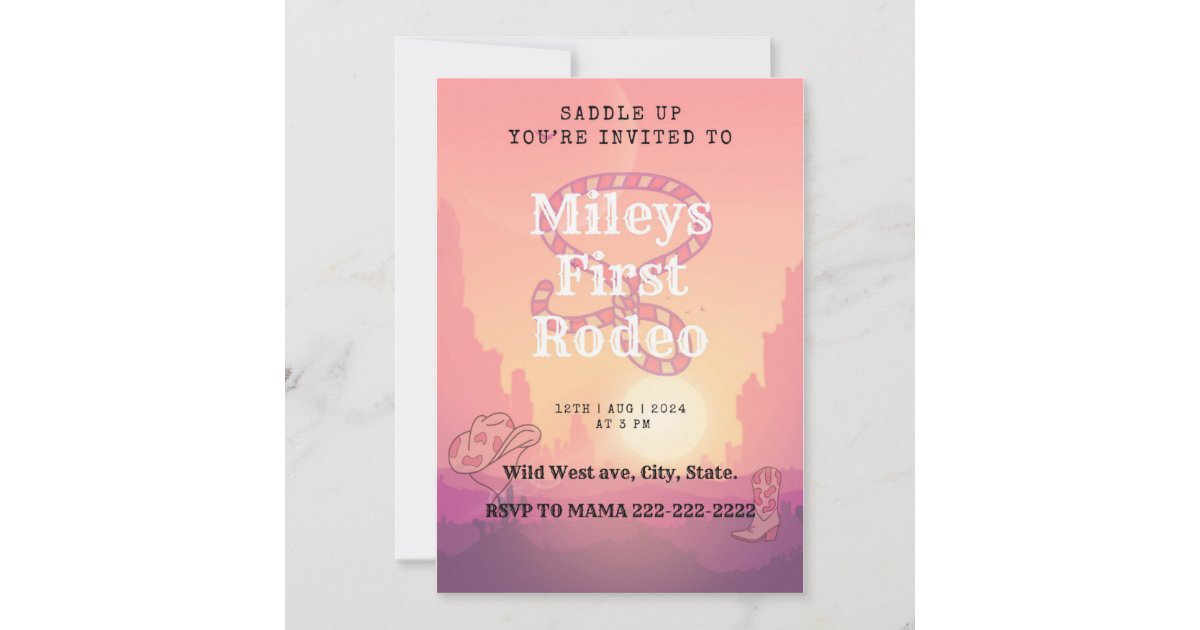 First Rodeo Birthday Card-Saddle up. Invitation | Zazzle