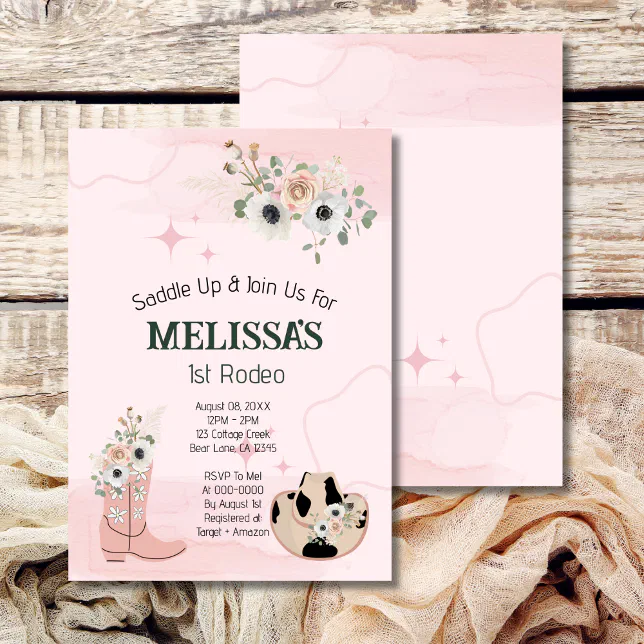 First Rodeo Birthday Girl Rustic Cowgirl Theme Invitation | Zazzle