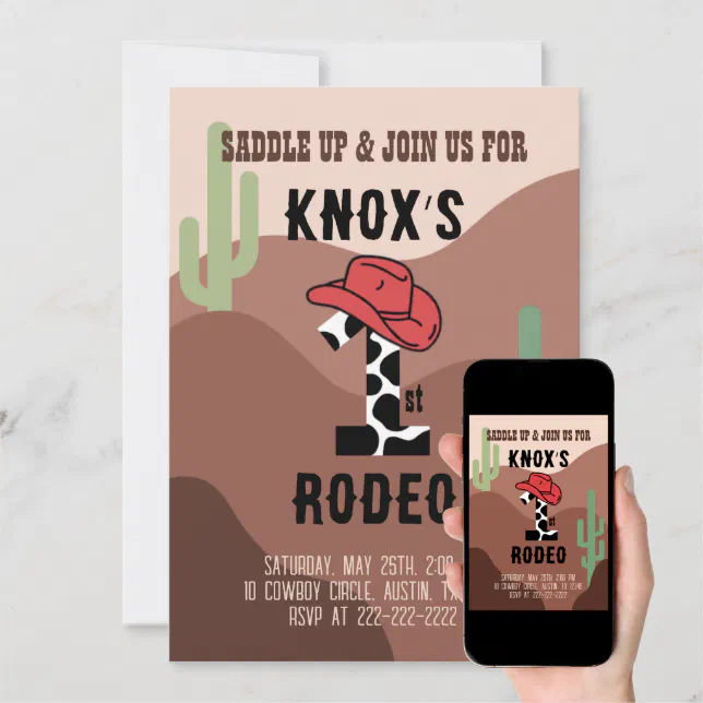 First Rodeo Birthday Invitation | Zazzle