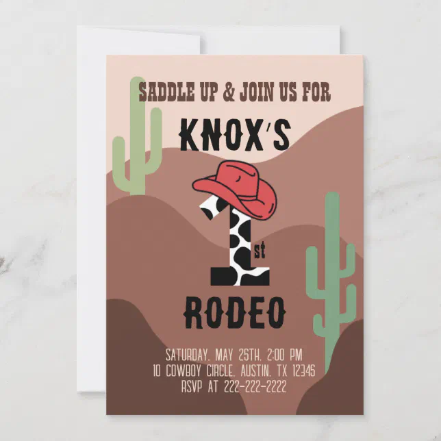 First Rodeo Birthday Invitation | Zazzle