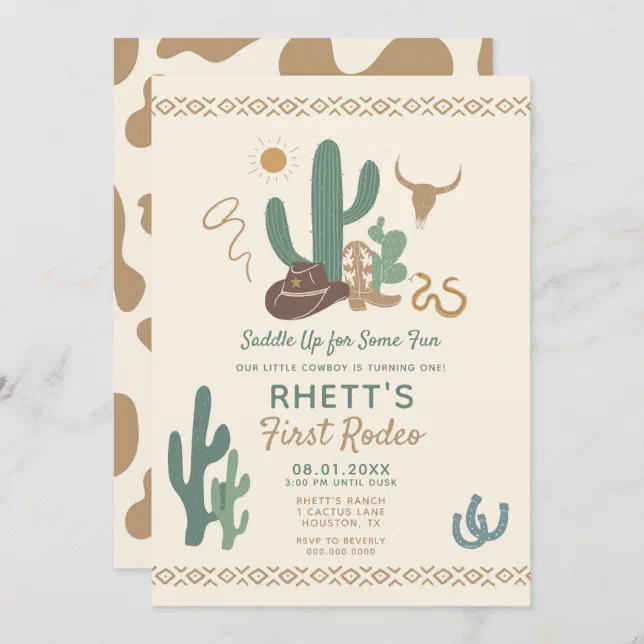 First Rodeo Birthday Invitation | Zazzle