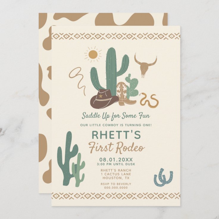 First Rodeo Birthday Invitation | Zazzle
