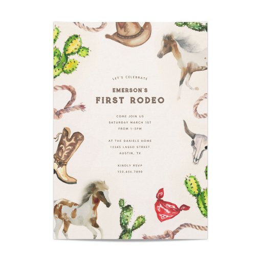 First Rodeo Birthday Party Invitation | Zazzle