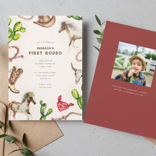 First Rodeo Birthday Party Invitation | Zazzle