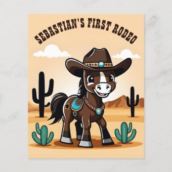 First rodeo birthday party thank you card | Zazzle