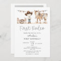 First Rodeo Boy Modern 1st Birthday Invitation | Zazzle