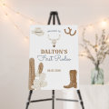 First Rodeo Cowboy Birthday Party Welcome Sign | Zazzle