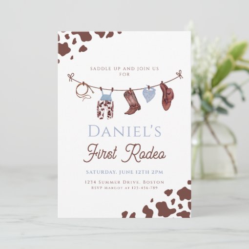 first Rodeo Cowboy Wild Western first Birthday Invitation | Zazzle