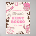 First Rodeo Cowgirl 1st Birthday party Welcome Poster | Zazzle