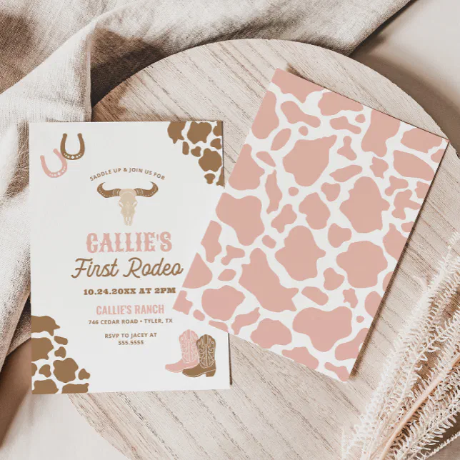 First Rodeo Cowgirl Birthday Invitation | Zazzle