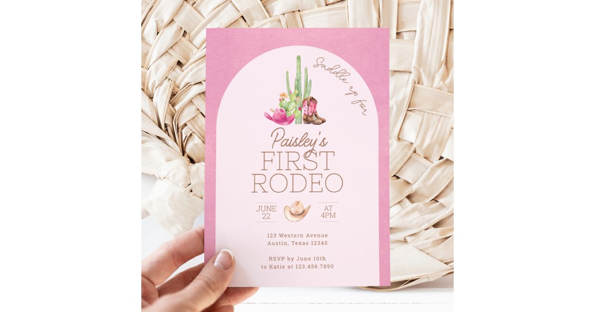 First Rodeo Girl 1st Birthday Invitation | Zazzle