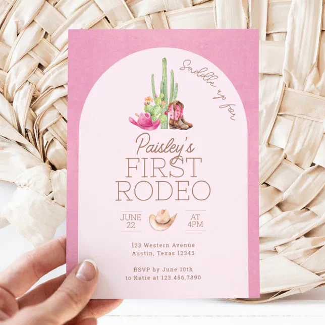 First Rodeo Girl 1st Birthday Invitation | Zazzle