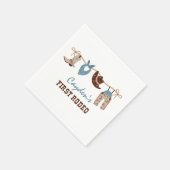 First Rodeo Western Cowboy 1st Birthday Napkins | Zazzle