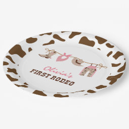First Rodeo Western Cowboy 1st Birthday Paper Plat Paper Plates | Zazzle