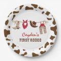 First Rodeo Western Cowboy 1st Birthday Paper Plates | Zazzle