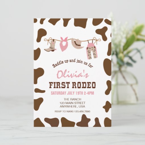 First Rodeo Western Cowboy First Birthday Invitati Invitation | Zazzle