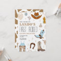 First Rodeo Wild West Blue Cowboy 1st Birthday Invitation | Zazzle