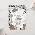 First Rodeo Wild West Cowboy Blue Boy Birthday Invitation | Zazzle