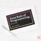 First Rule of Programming Rectangular Sticker | Zazzle