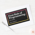 First Rule of Programming Rectangular Sticker | Zazzle