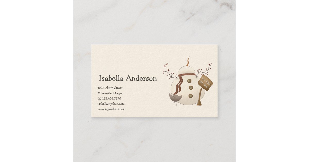 First Snowel · Snowman Business Card | Zazzle