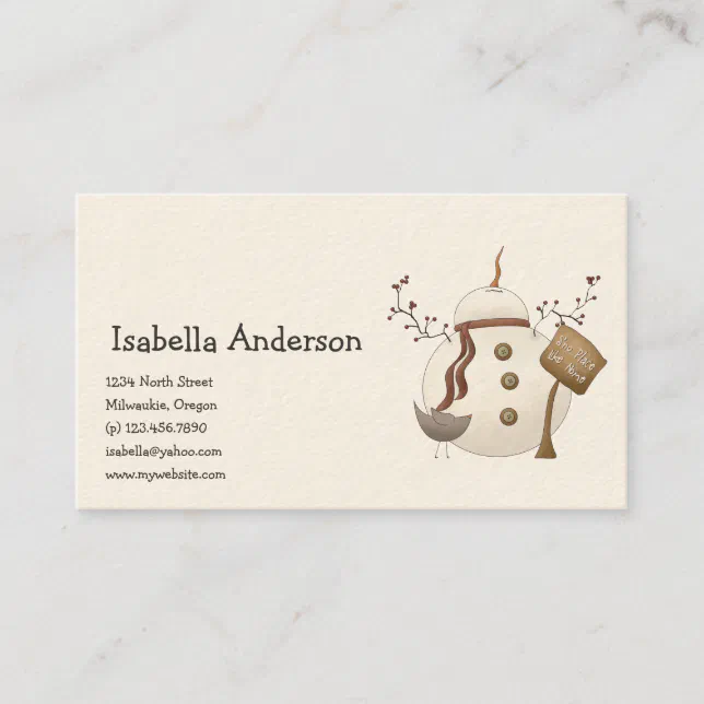First Snowel · Snowman Business Card | Zazzle