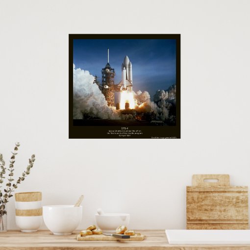 First Space Shuttle launch STS-1 Columbia Poster | Zazzle