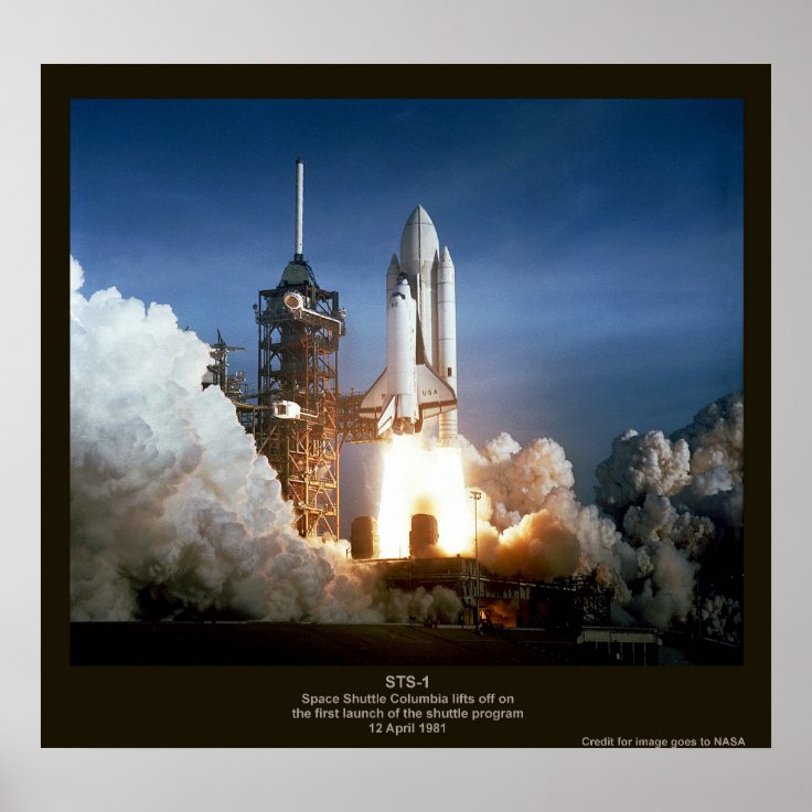 First Space Shuttle launch STS-1 Columbia Poster | Zazzle