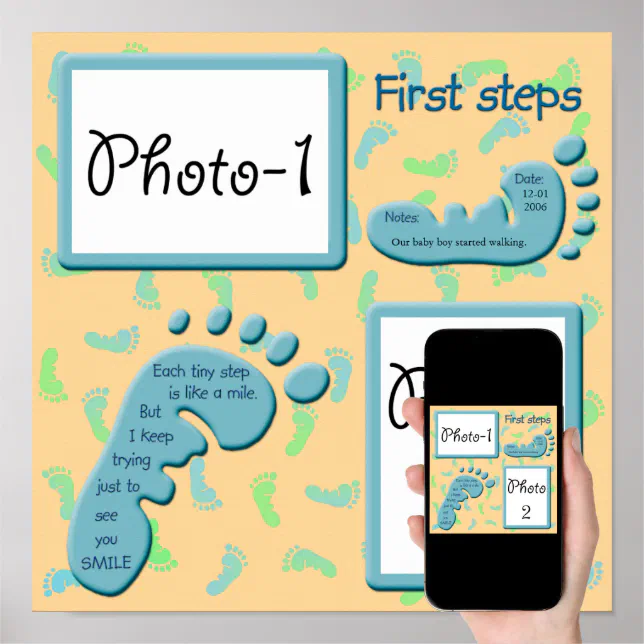 First steps - Baby Boy Poster | Zazzle First steps - Baby Boy Poster | Zazzle