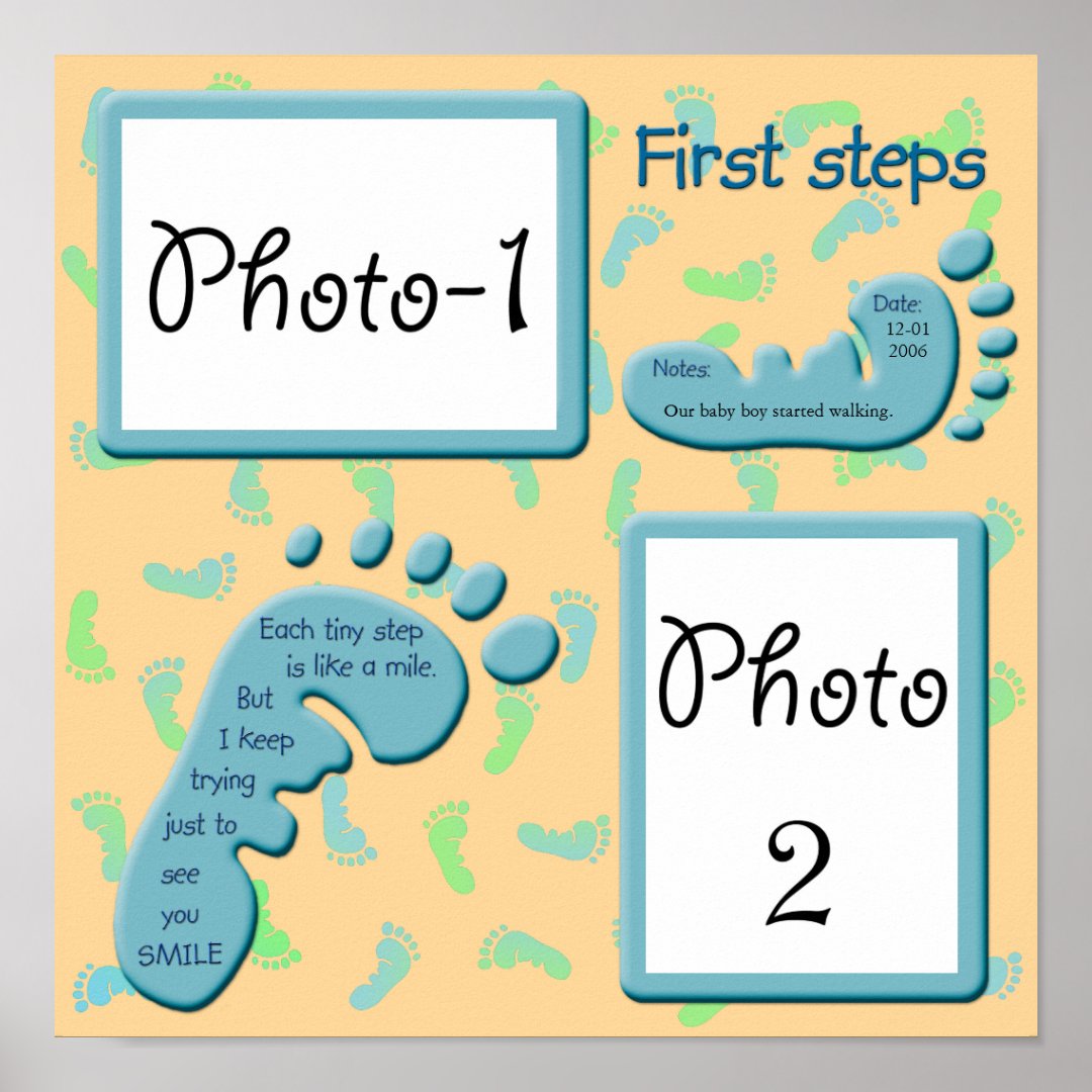 First steps - Baby Boy Poster | Zazzle