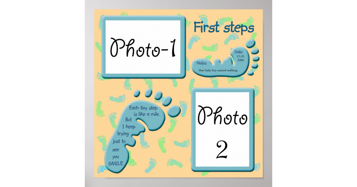 First steps - Baby Boy Poster | Zazzle
