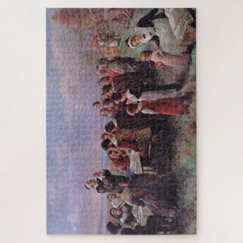 First Thanksgiving at Plymouth in 1621 Jigsaw Puzzle | Zazzle