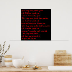 First they came for poster | Zazzle