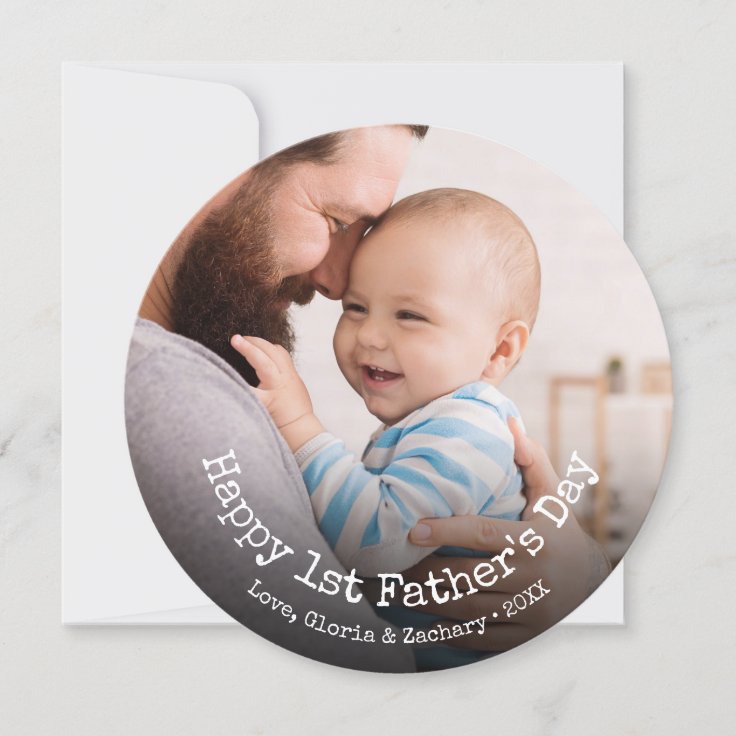 First Time Father's Day Photo Holiday Card | Zazzle