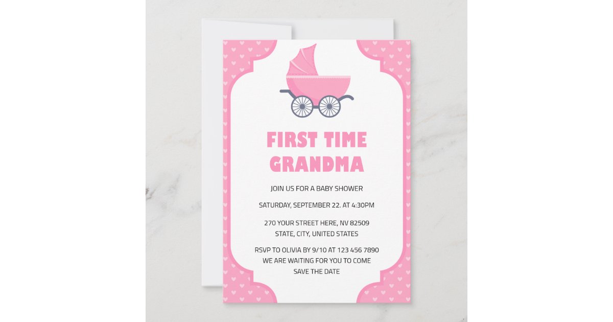 First Time Grandma Baby Shower Invitation | Zazzle
