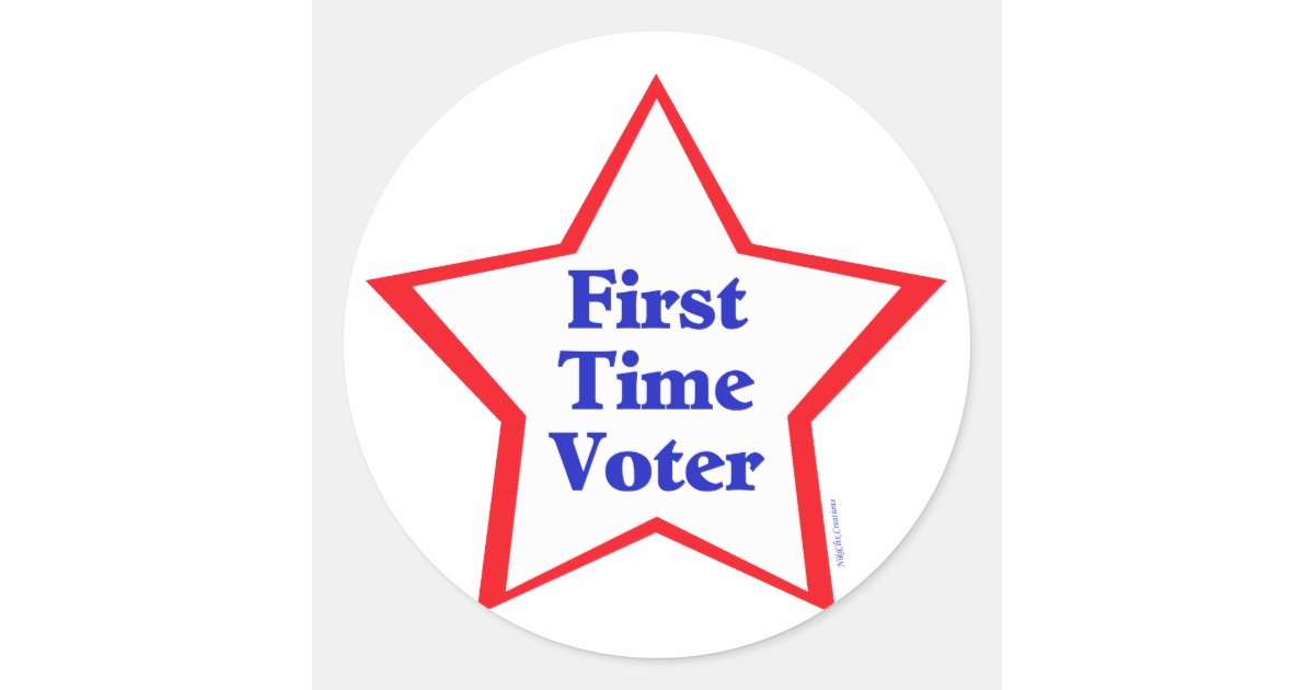 First Time Voter Classic Round Sticker | Zazzle