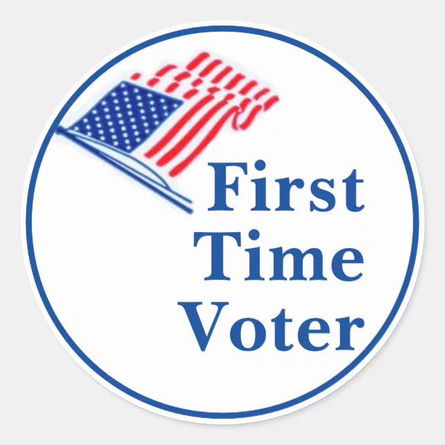First Time Voter Classic Round Sticker | Zazzle