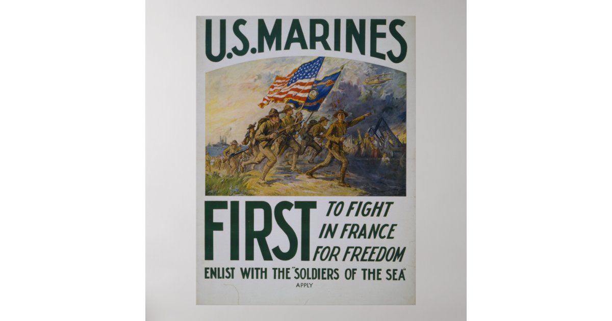 First To Fight USMC Poster | Zazzle