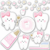 First Tooth Baby Girl Scrapbook or Party Decor Sticker | Zazzle