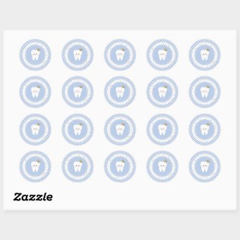 First Tooth Party Decor Round Sticker | Zazzle