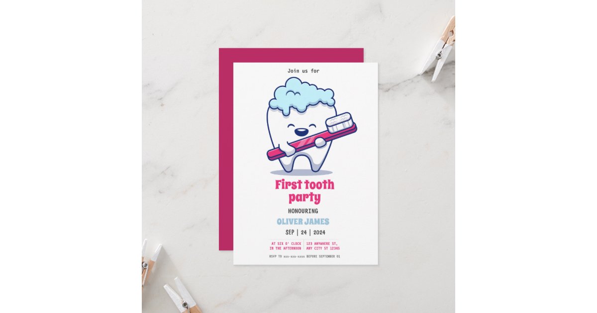 First tooth party invitation | Zazzle